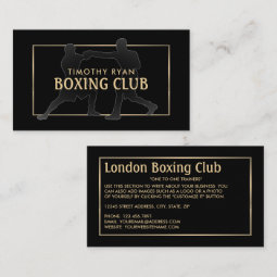Silhouette Boxing Match, Boxer, Boxing Trainer Business Card | Zazzle