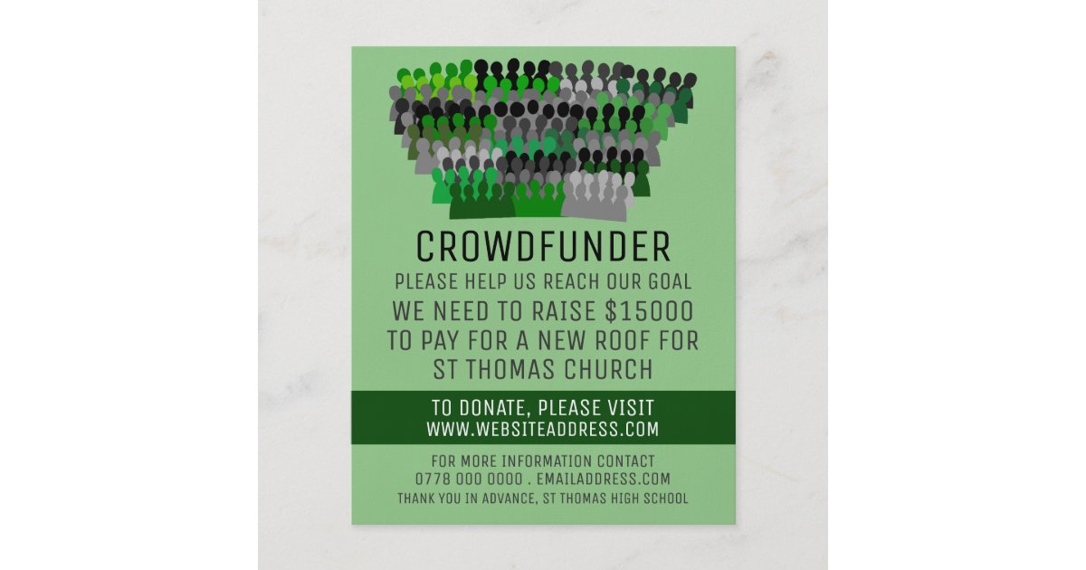 Silhouette Crowd Design, Crowdfunder, Crowdfunding Flyer | Zazzle