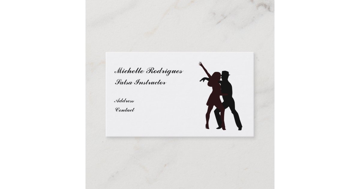 Silhouette of Salsa Dancers Business Card | Zazzle