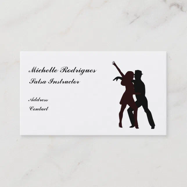 Silhouette of Salsa Dancers Business Card | Zazzle