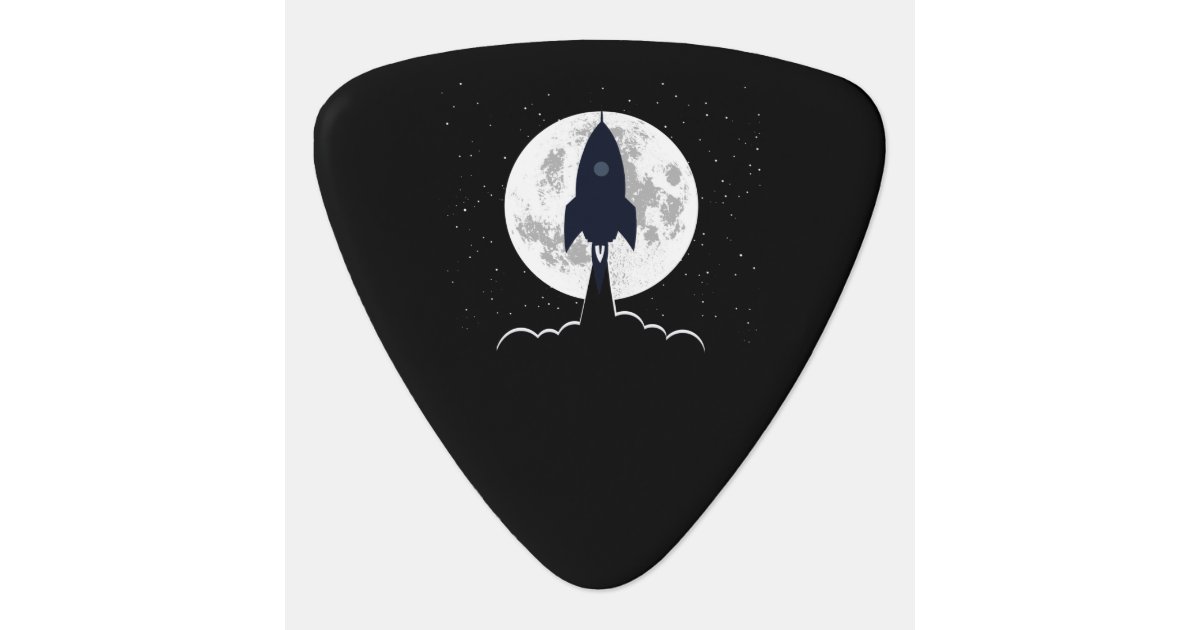 Silhouette rocket lift off guitar pick | Zazzle