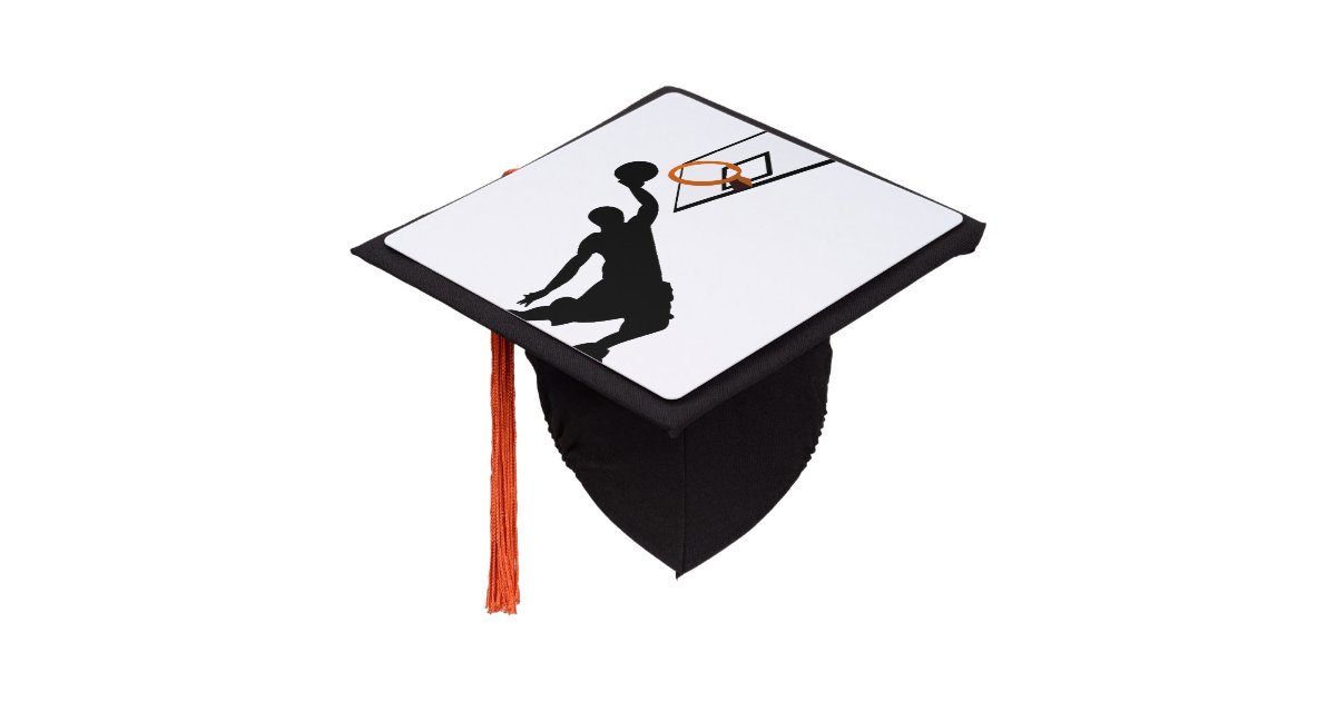 Silhouette Slam Dunk Basketball Player Graduation Cap Topper | Zazzle