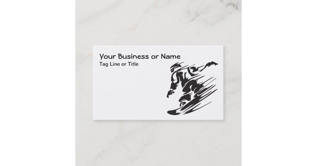 Silhouette Snowboarding Mountain Business Cards | Zazzle