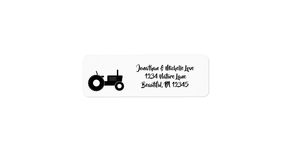 Silhouette Tractor Farm Address Label | Zazzle