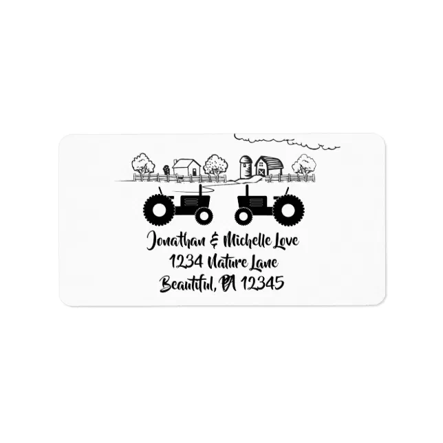 Silhouette Tractors and Farm Tractor LOVE Address Label | Zazzle