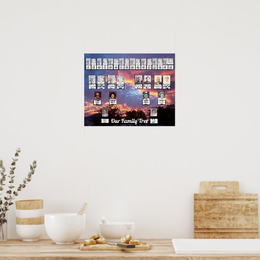 Silhouette Trees Sunset Photo Family Trees Poster | Zazzle