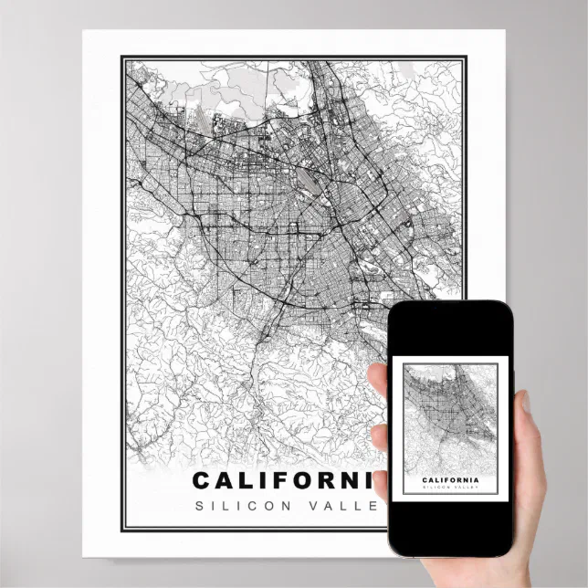 Silicon Valley Map Poster | Zazzle