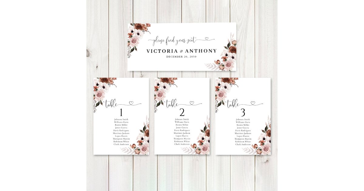 Silk Floral Wedding Head Table Sign | Zazzle