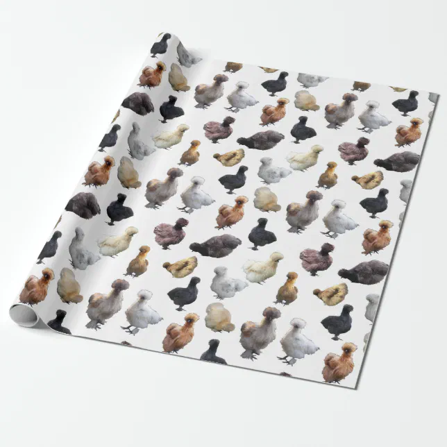 Silkie Bantam Chickens Wrapping Paper | Zazzle