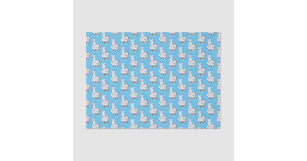 Silkie chicken cartoon illustration tissue paper | Zazzle