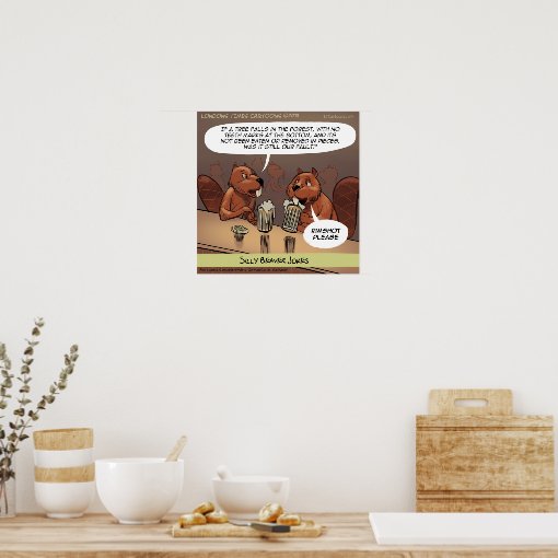 Silly Beaver Jokes Funny Cartoon Poster | Zazzle