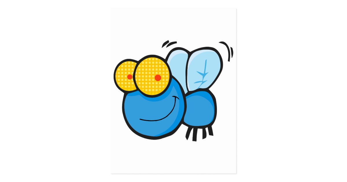 silly cute cartoon fly character postcard | Zazzle.com