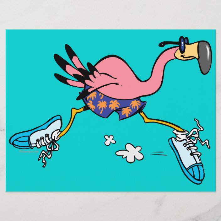 silly cute jogging running flamingo | Zazzle.com