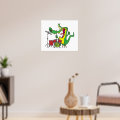 silly gator alligator drummer drumming cartoon poster | Zazzle