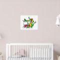 silly gator alligator drummer drumming cartoon poster | Zazzle
