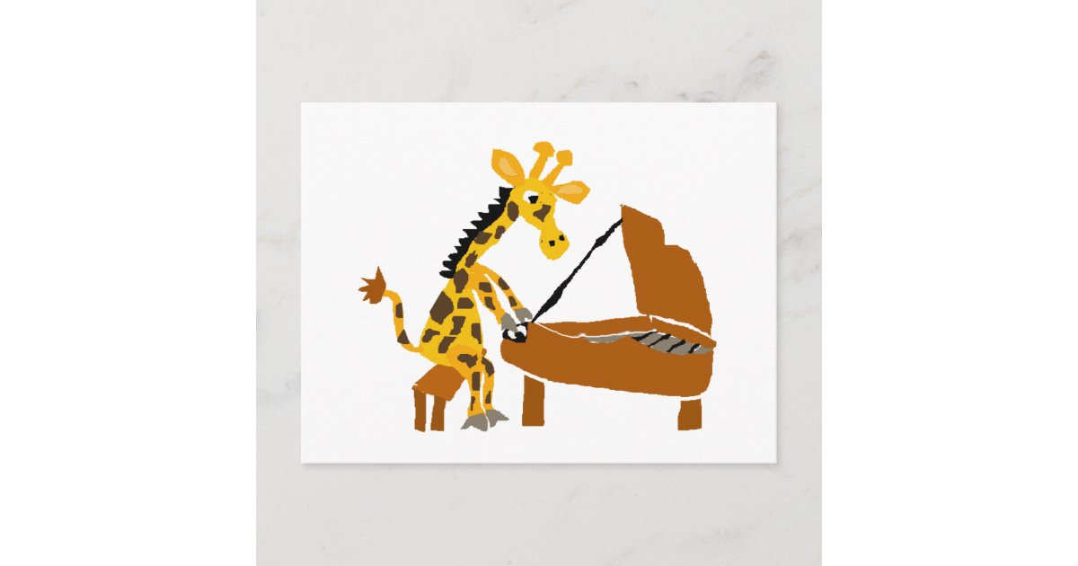 Silly Giraffe Playing the Piano Postcard | Zazzle