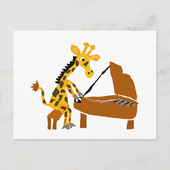 Silly Giraffe Playing the Piano Postcard | Zazzle.com