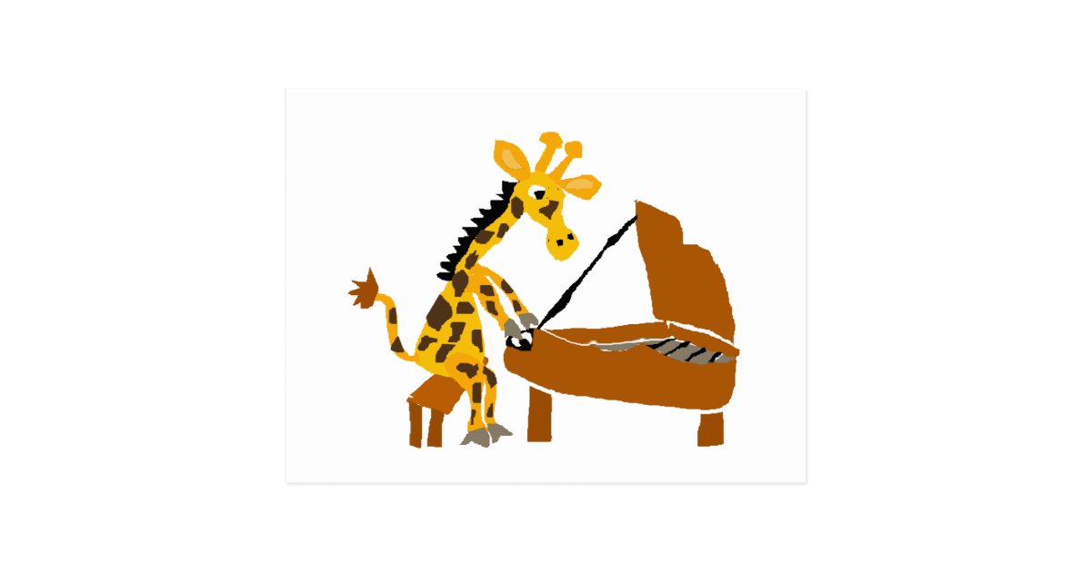Silly Giraffe Playing the Piano Postcard | Zazzle.com