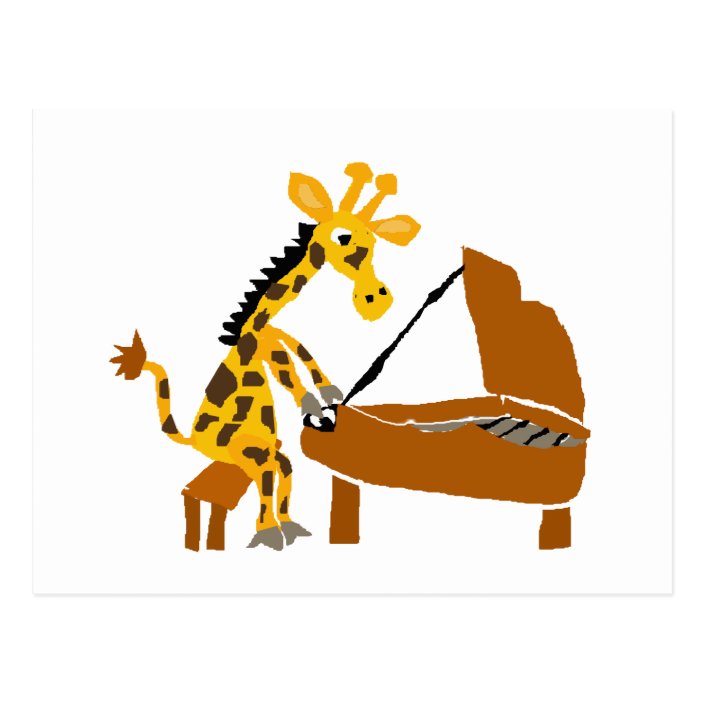 Silly Giraffe Playing the Piano Postcard | Zazzle.com