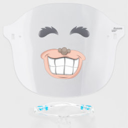Silly Goofy Giant Smile Shaggy Eyebrows Kids Face Shield | Zazzle