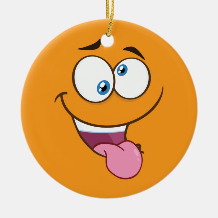 Silly Goofy Square Emoji Ceramic Ornament | Zazzle.com