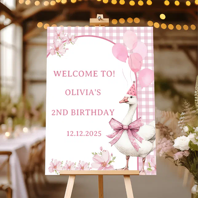 Silly Goose 1st Birthday Party Welcome Sign | Zazzle