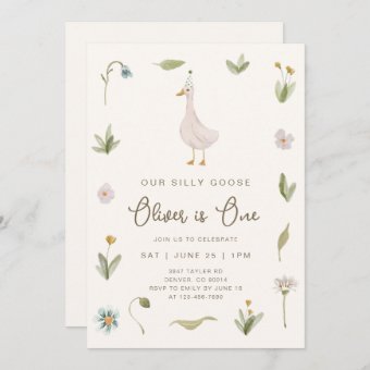 Silly Goose Birthday Invitation | Zazzle