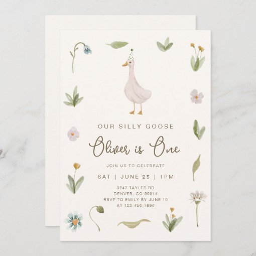 Silly Goose Birthday Invitation | Zazzle