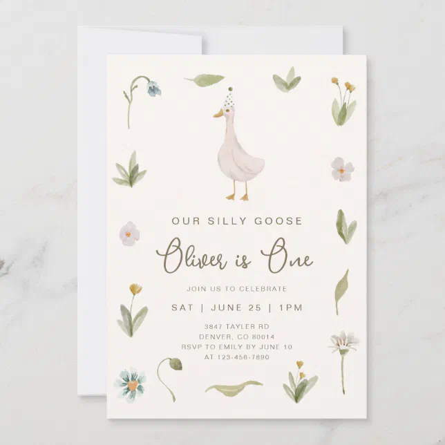 Silly Goose Birthday Invitation | Zazzle