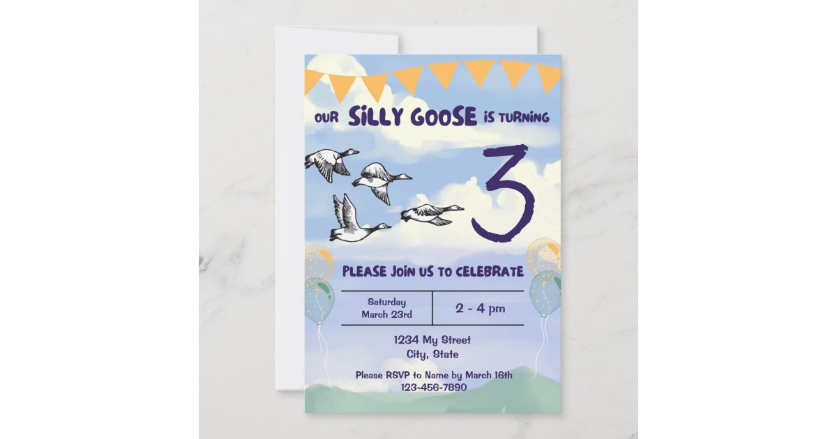 Silly Goose Birthday Invitation | Zazzle