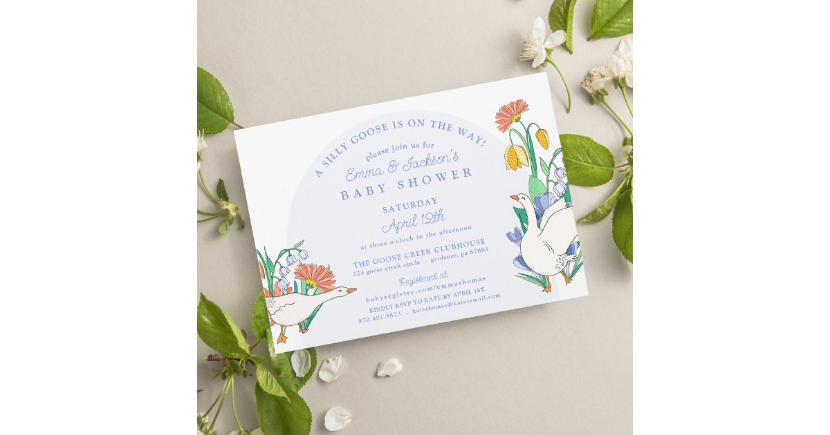 Silly Goose Boys Baby Shower Invitation | Zazzle