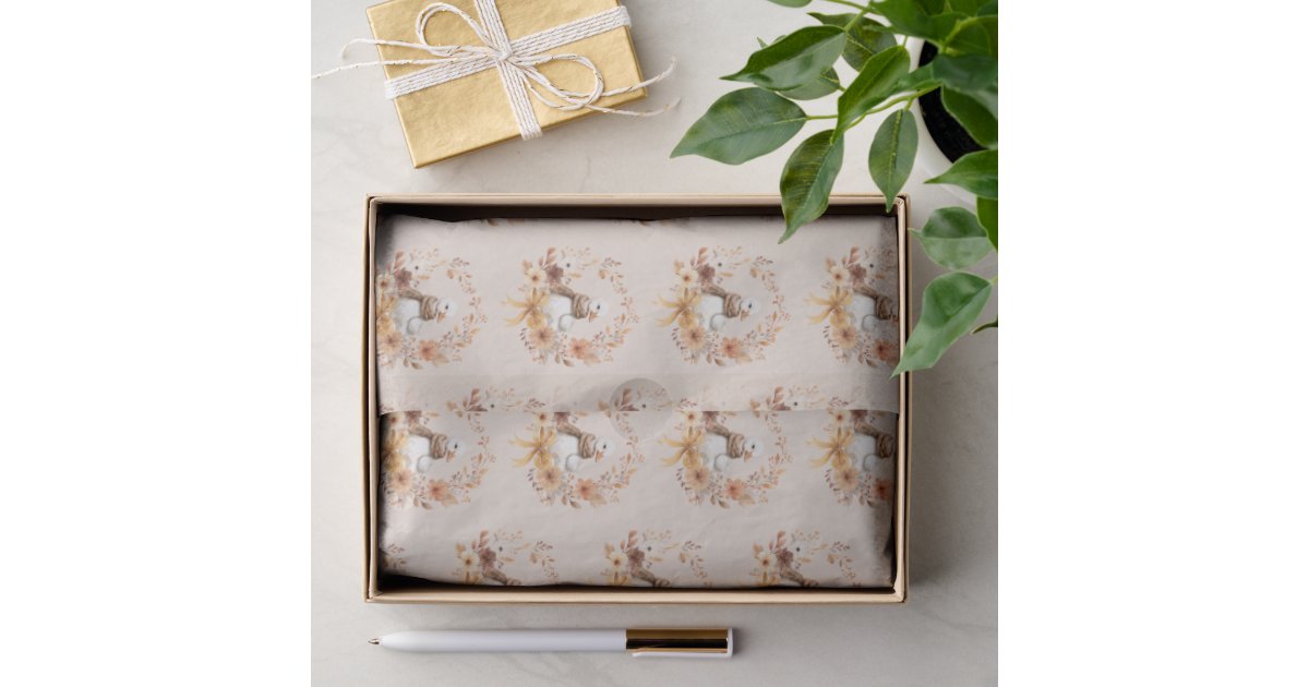 Silly Goose Fall Wreath Baby shower Tissue Paper | Zazzle