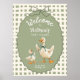 Silly Goose Gingham Bow Baby Shower Poster | Zazzle