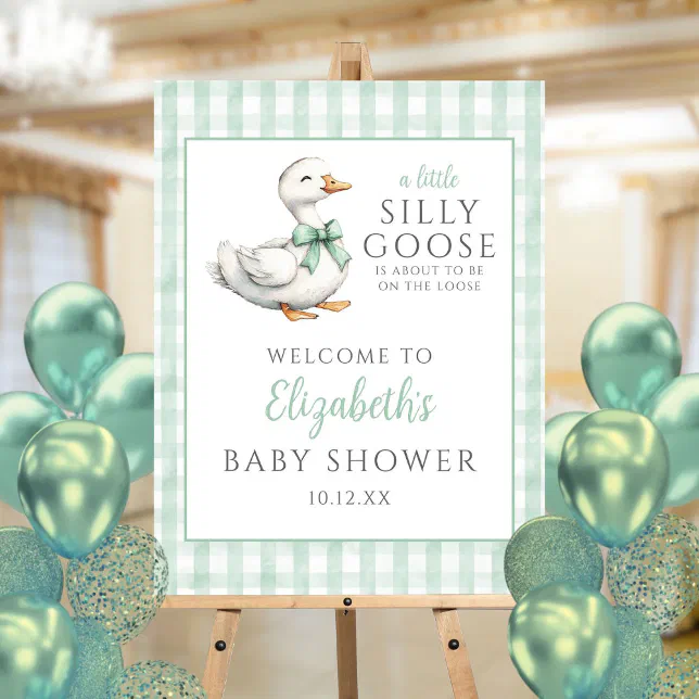 Silly Goose Neutral Baby Shower Welcome Sign | Zazzle