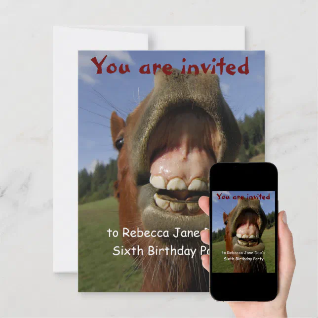 Silly Horse and Donkey Birthday Party Invitation | Zazzle