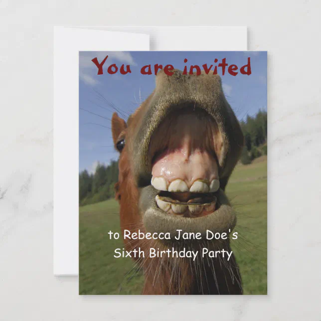 Silly Horse and Donkey Birthday Party Invitation | Zazzle