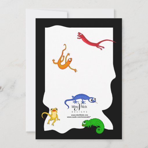 Silly Leaping Lizard Birthday Invitation | Zazzle