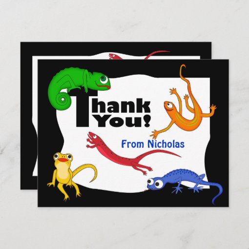 Silly Leaping Lizard Thank You Note | Zazzle