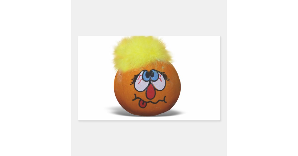 Silly Mini Pumpkin Face Rectangular Sticker | Zazzle