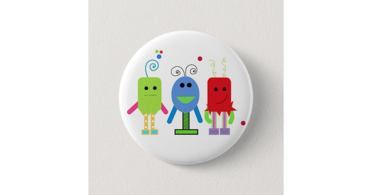 Silly Monsters Button | Zazzle