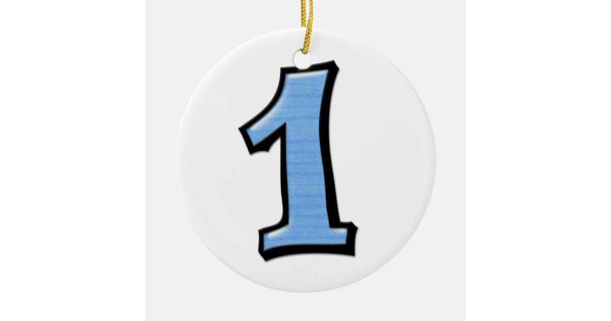 Silly Number 1 blue Ornament | Zazzle