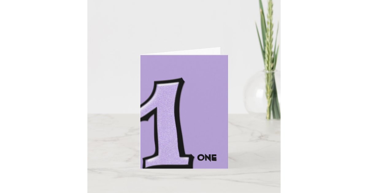 Silly Number 1 lavender Note Card | Zazzle
