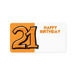 Silly Number 21 orange Birthday Long Sticker Bumper Sticker | Zazzle