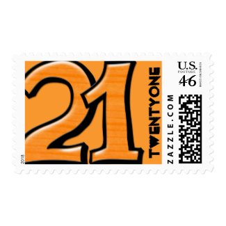 Silly Number 21 orange Birthday Party Invitation 13 Cm X 13 Cm Square ...