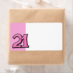 Silly Number 21 pink Address Label | Zazzle