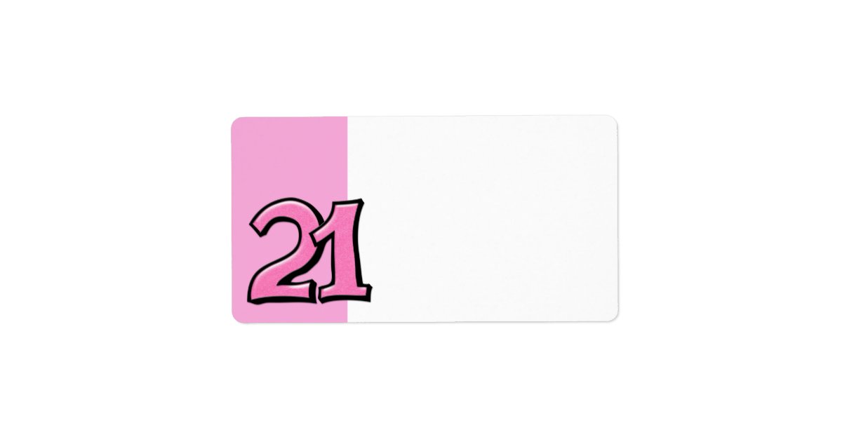 Silly Number 21 pink Address Label | Zazzle