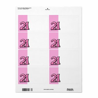 Silly Number 21 pink Address Label | Zazzle