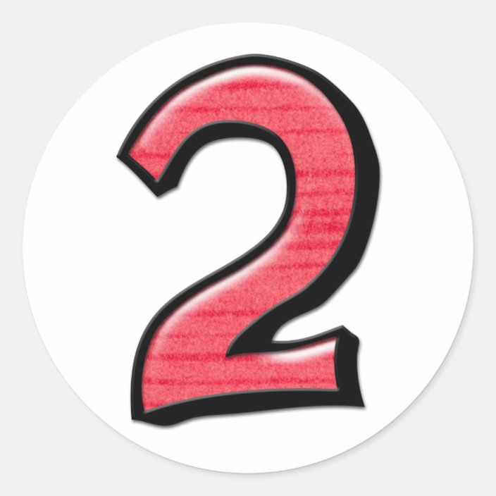 Silly Number 2 red Sticker | Zazzle.com