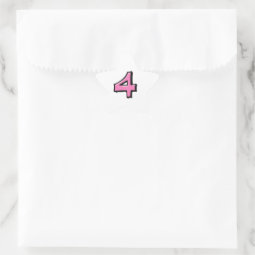 Silly Number 4 pink white Star Sticker | Zazzle
