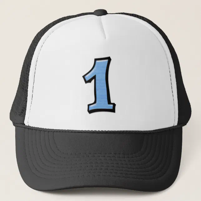 Silly Numbers 1 blue Hat | Zazzle
